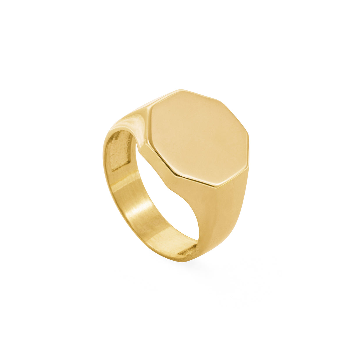 Full Octagonal Ring in Gold